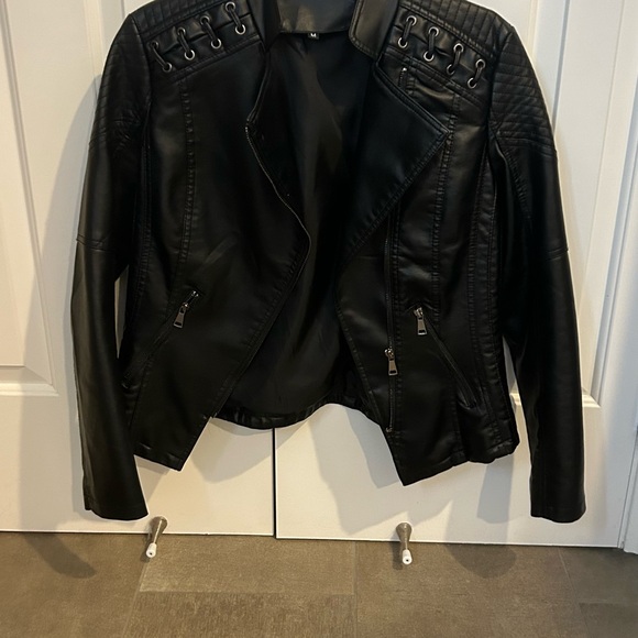 Jackets & Coats | Black Pleather Jacket | Poshmark